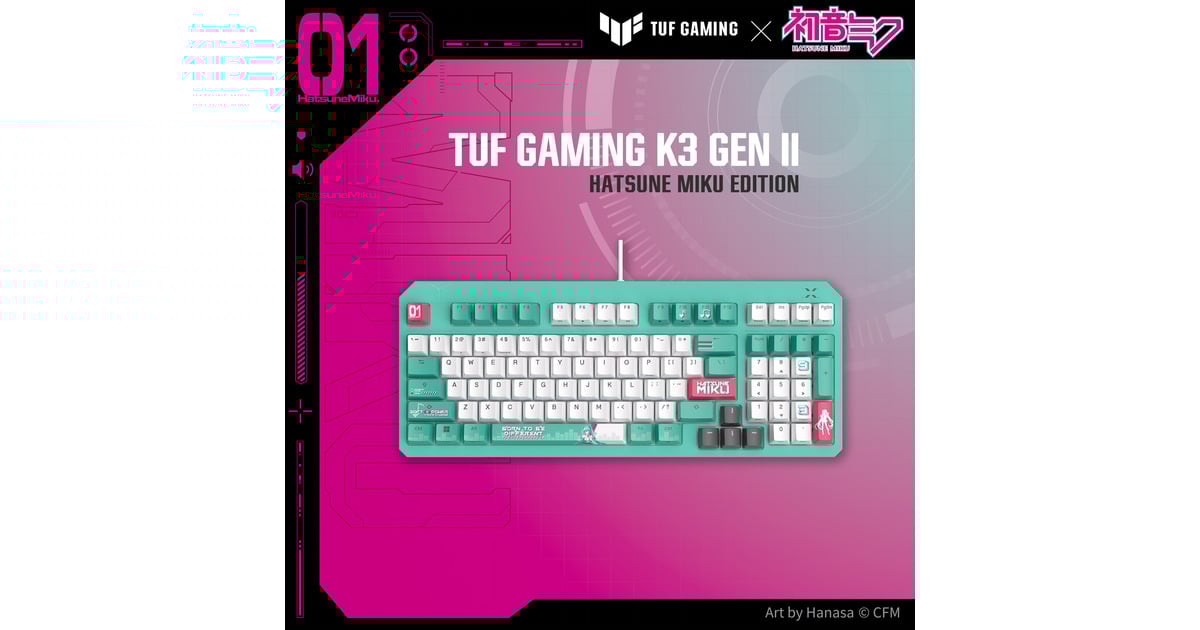 ASUS TUF Gaming K3 Gen II Hatsune Miku Edition, gaming toetsenbord ...