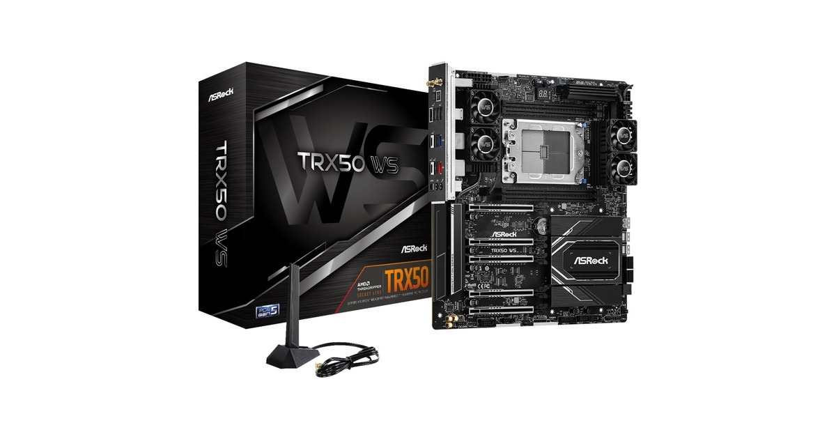 ASRock TRX50 WS socket sTR5 moederbord Zwart, RAID, 2,5Gb-LAN, WLAN, BT ...