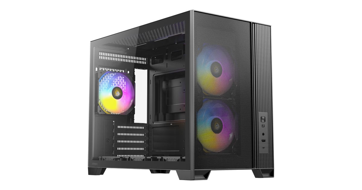 Antec FLUX M mini tower behuizing Zwart | 1x USB-A | 1x USB-C ...