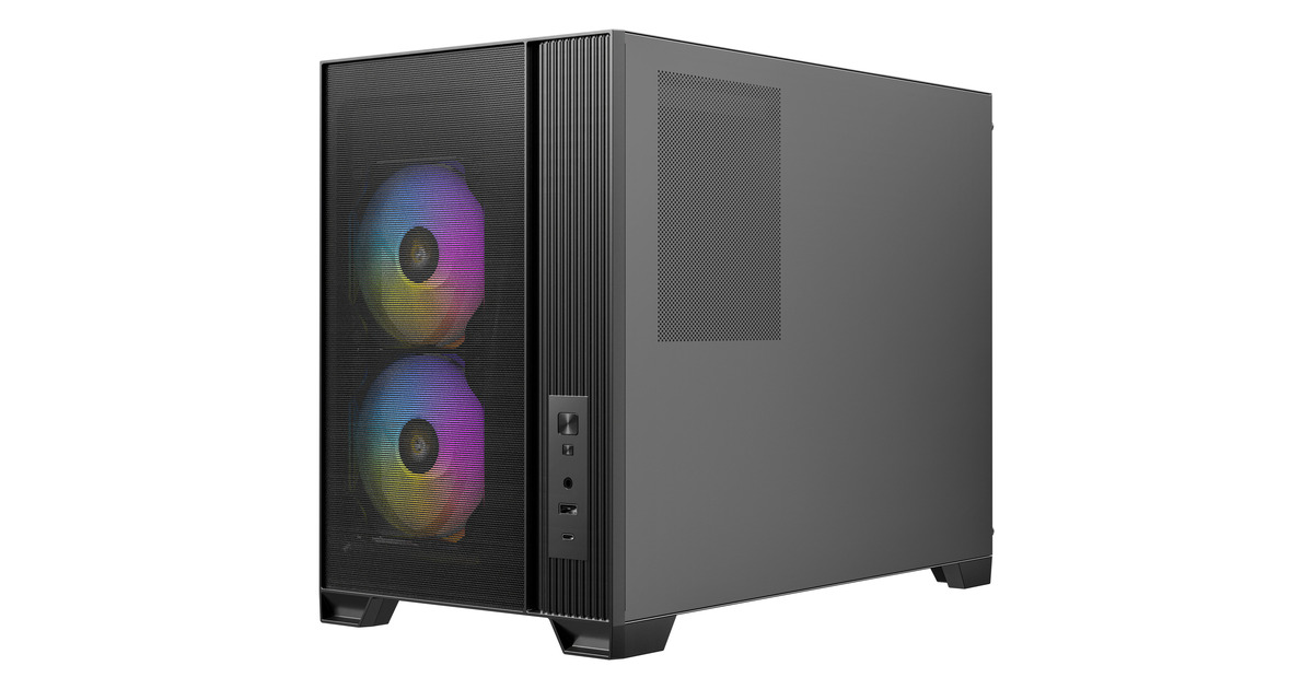Antec FLUX M mini tower behuizing Zwart | 1x USB-A | 1x USB-C ...
