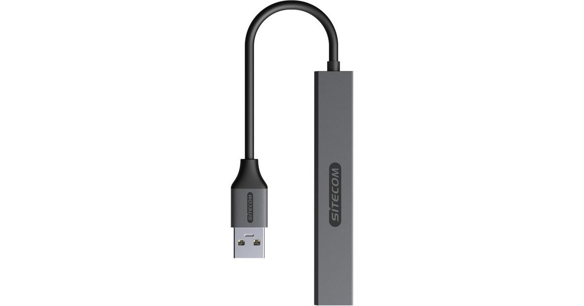 Sitecom USB-A naar 4x USB-A Nano usb-hub Grijs