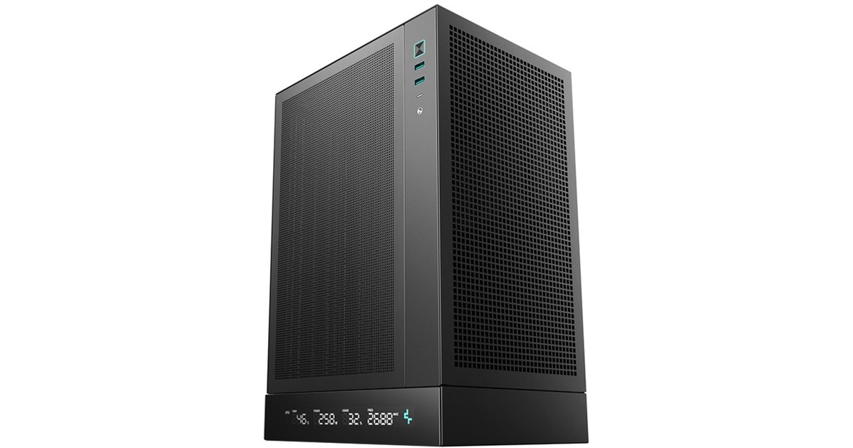 Deepcool CH170 DIGITAL mini tower behuizing Zwart | 2x USB-A | 1x USB-C