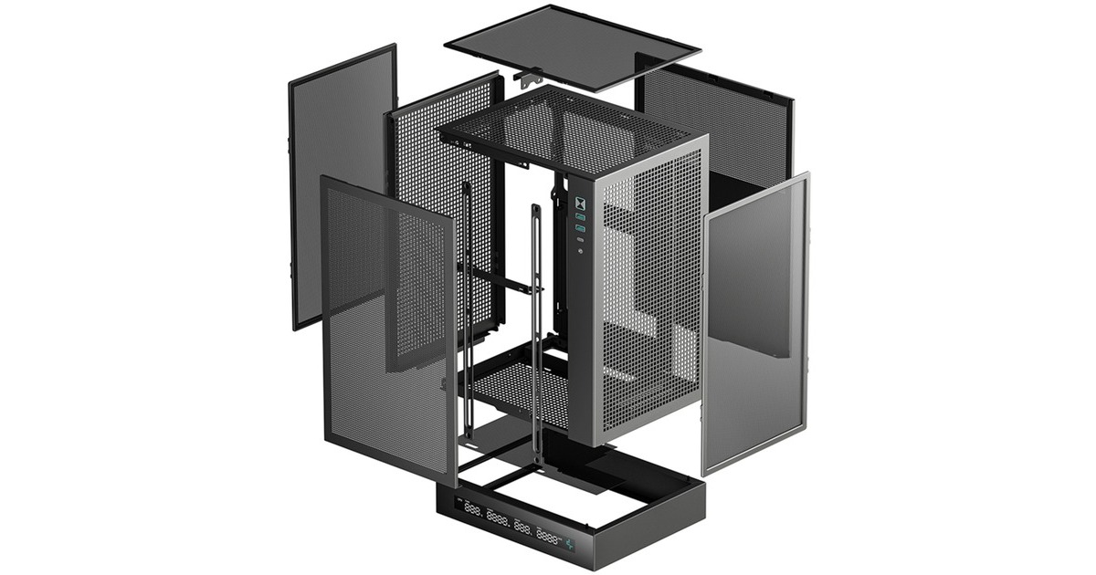 Deepcool CH170 DIGITAL mini tower behuizing Zwart | 2x USB-A | 1x USB-C