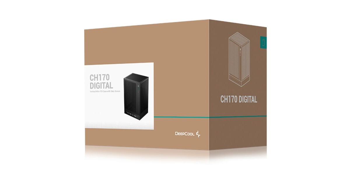 Deepcool CH170 DIGITAL mini tower behuizing Zwart | 2x USB-A | 1x USB-C