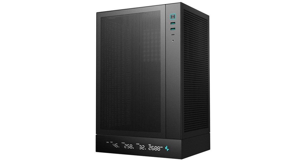 Deepcool CH170 DIGITAL mini tower behuizing Zwart | 2x USB-A | 1x USB-C