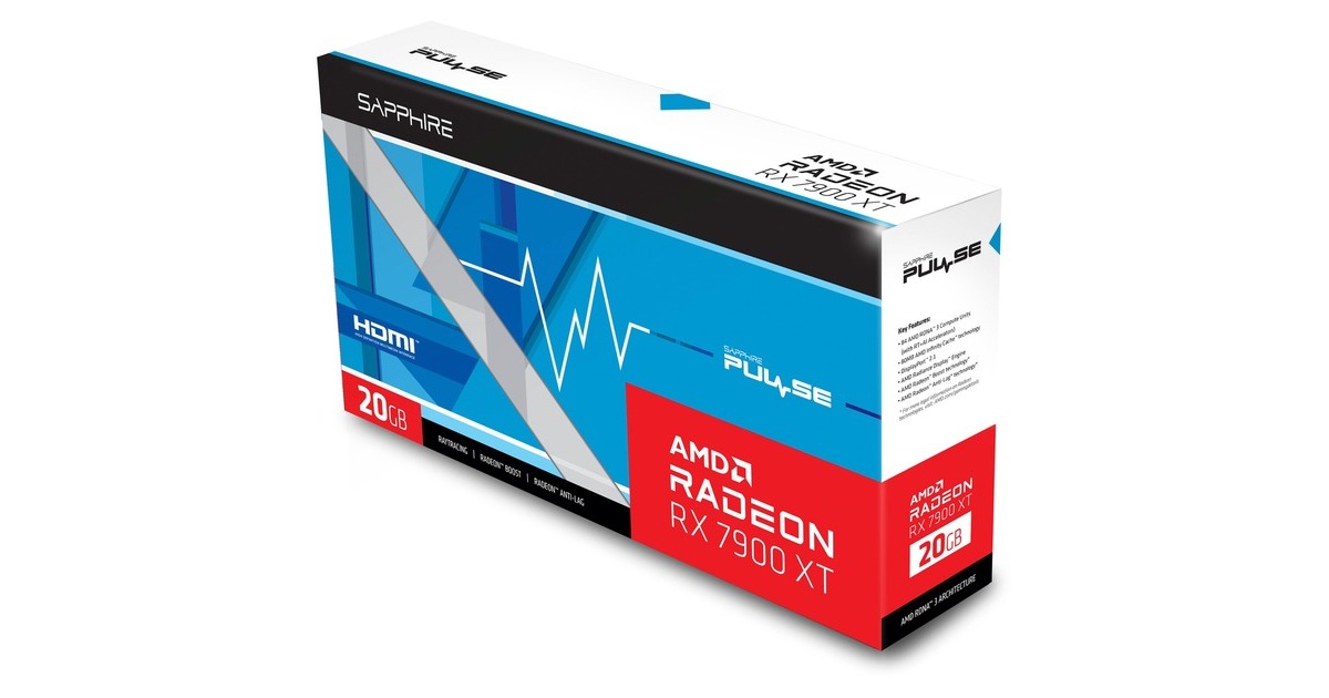 SAPPHIRE PULSE AMD Radeon RX 7900 XT grafische kaart 2x HDMI 2.1, 2x ...