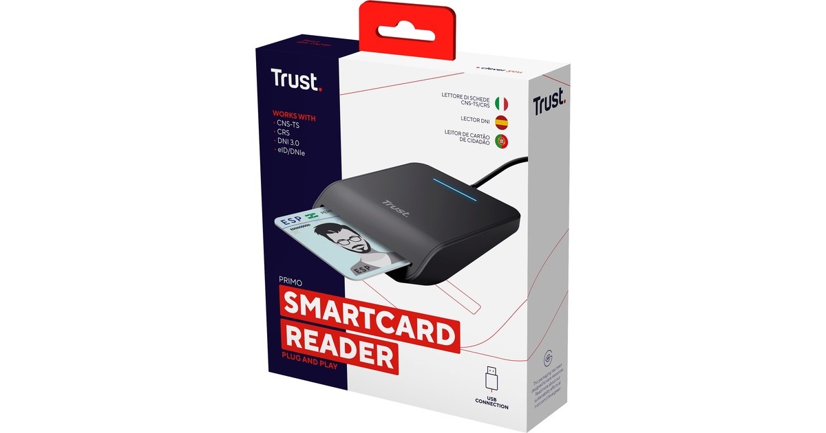 Trust Primo Smartcardlezer kaartlezer Zwart