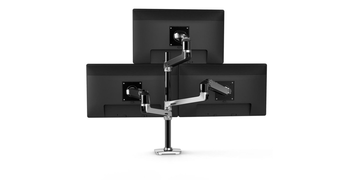 Ergotron LX Dual Stacking monitorarm met hoog statief Aluminium