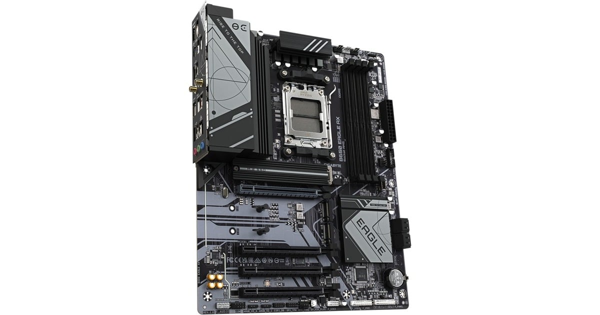 GIGABYTE B650 EAGLE AX socket AM5 moederbord Zwart/grijs, RAID, Gb-LAN ...