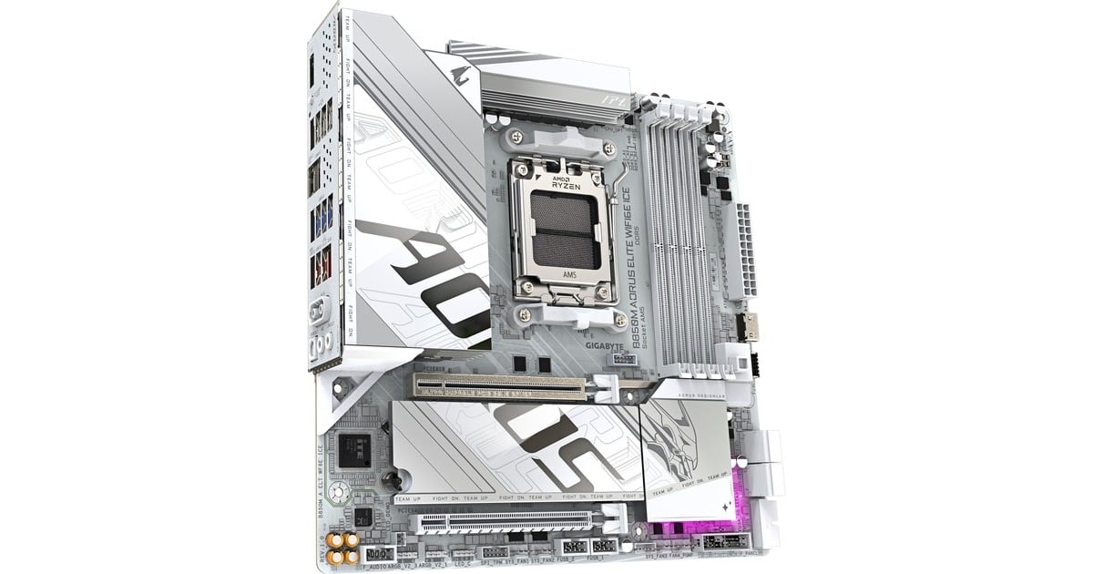 GIGABYTE B850M AORUS ELITE WIFI6E ICE socket AM5 moederbord Zilver/wit ...
