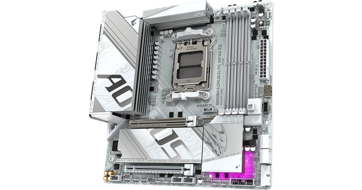 GIGABYTE B850M AORUS ELITE WIFI6E ICE socket AM5 moederbord Zilver/wit ...