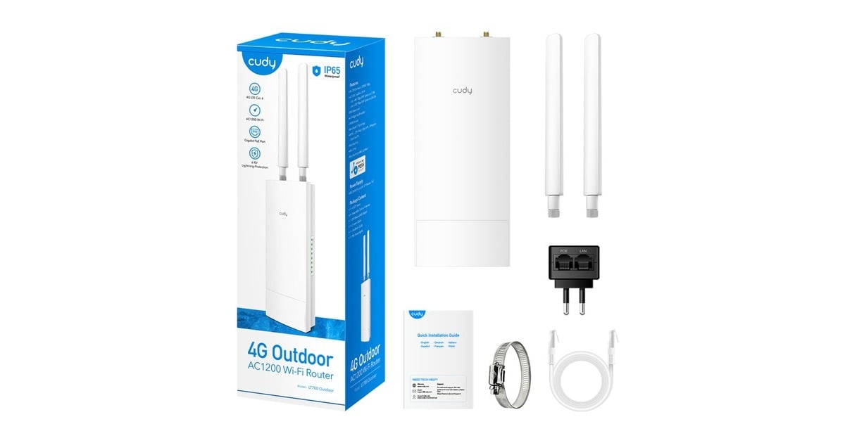 Cudy Outdoor 4G LTE Cat 6 AC1200 Wi-Fi Gigabit Router Wit, PoE, Cudy ...