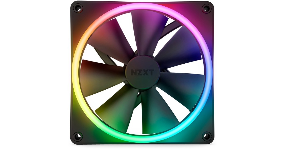 NZXT F140 RGB DUO case fan Zwart, 140 x 140 x 25 mm, PWM, zonder controller