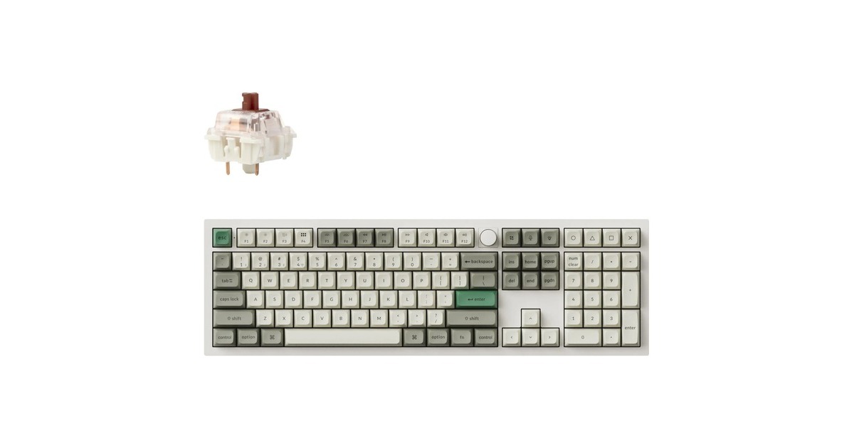 Keychron Q6 Max-P3, toetsenbord Wit, US lay-out, Gateron Jupiter Brown ...