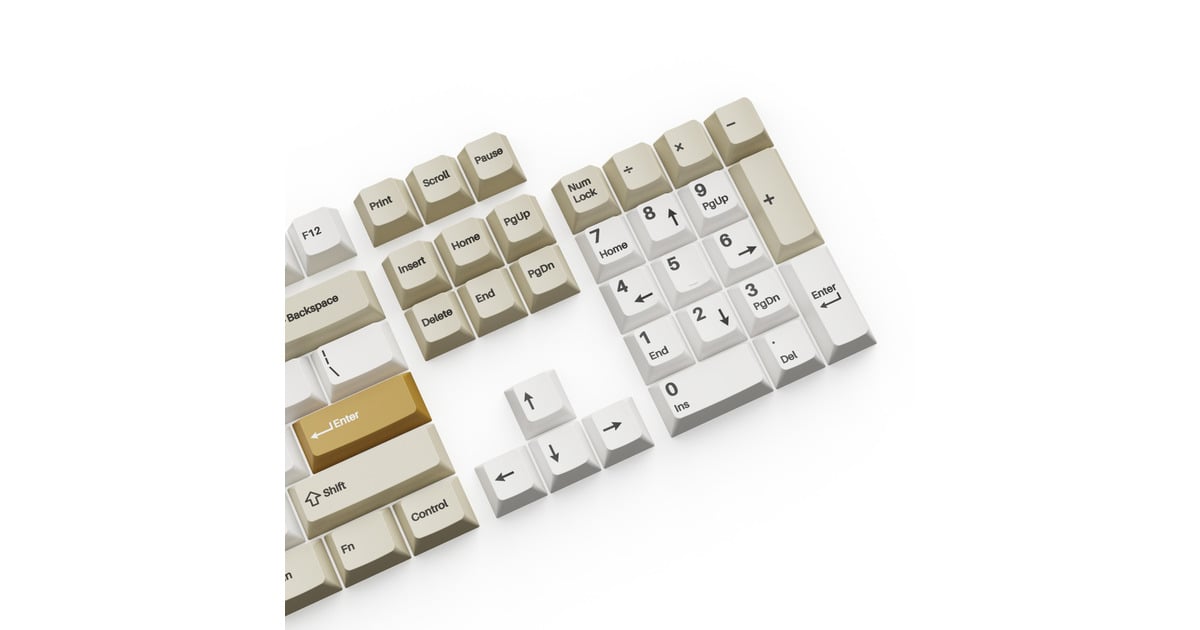 Keychron Cherry Profile Double - Shot PBT Full Set Keycaps - Camel Wit/beige, 218 stuks