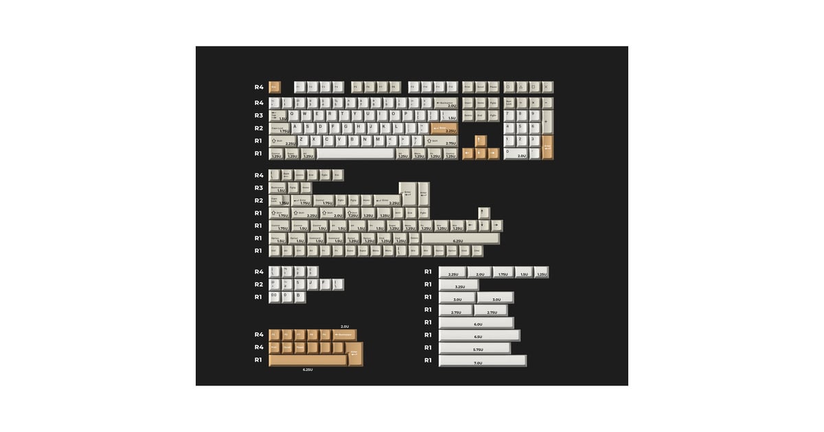 Keychron Cherry Profile Double - Shot PBT Full Set Keycaps - Camel Wit ...