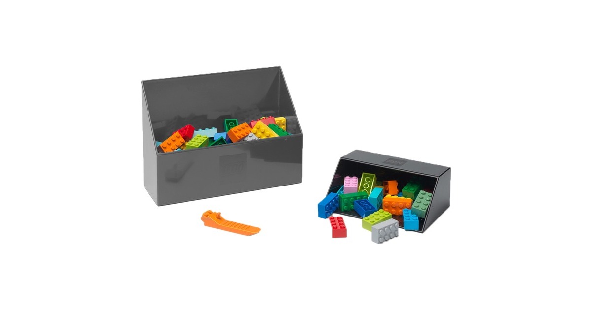 Room Copenhagen LEGO Brick Scooper Set 2-delig opbergdoos Grijs