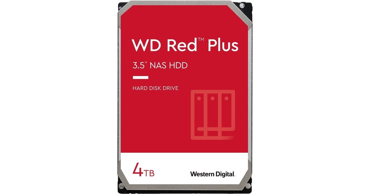 WD Red Plus 4 TB harde schijf WD40EFPX, SATA 600, 24/7, AF