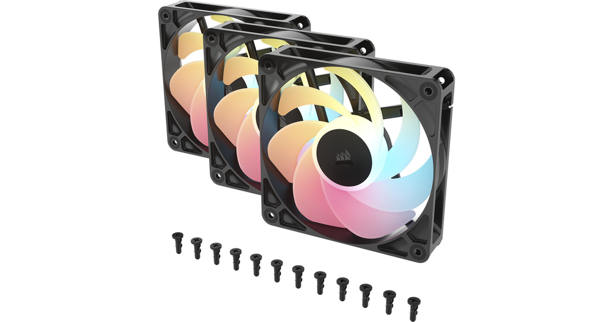 Corsair RS120-R ARGB 120mm PWM Reverse Fans Triple Pack case fan Zwart ...