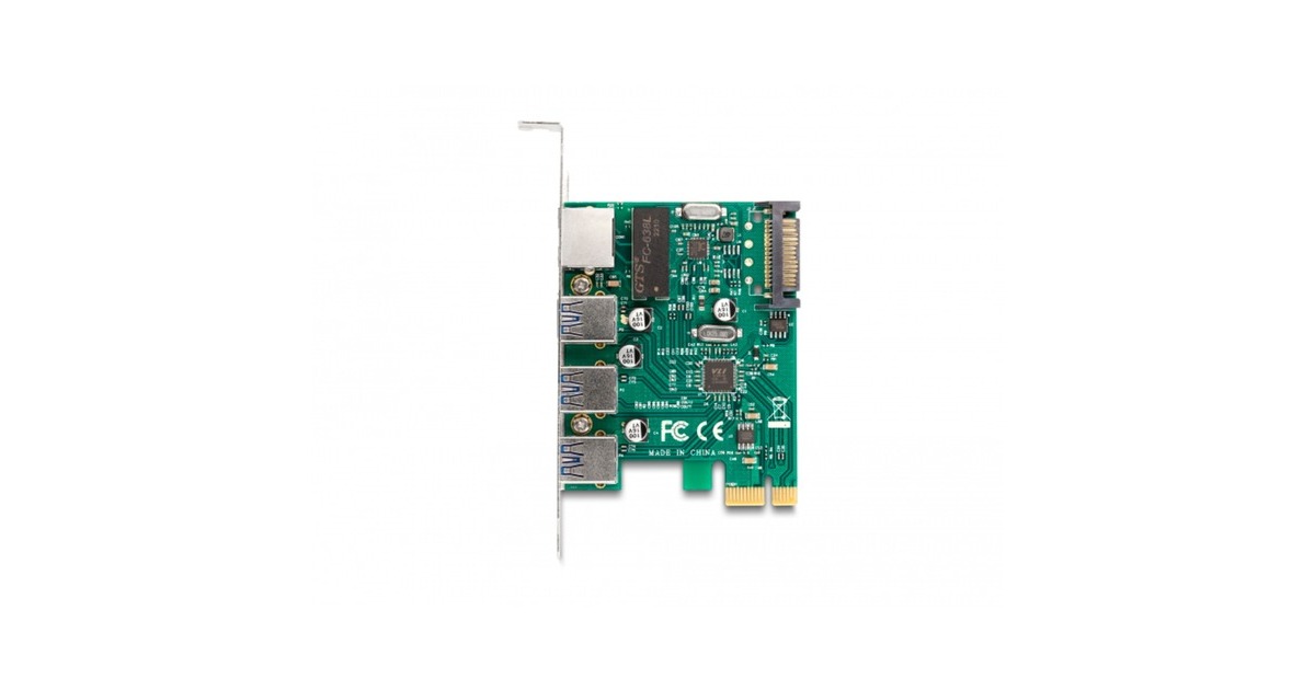 DeLOCK PCI Express x1 Card to 3 x USB 5 Gbps Type-A female + 1 x ...