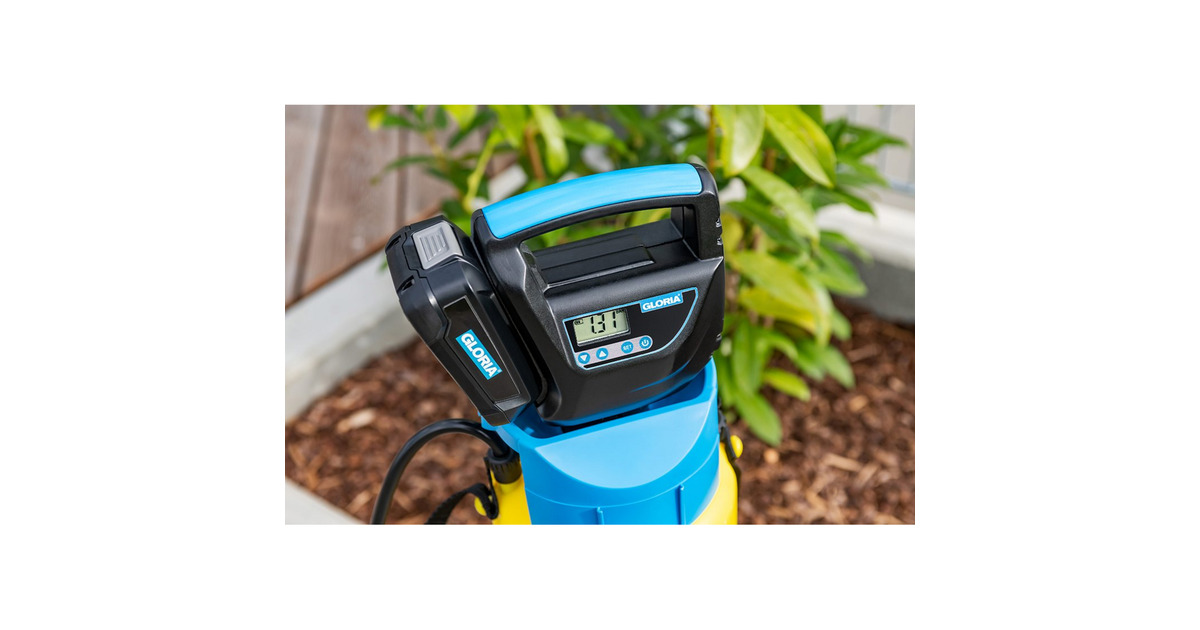 Gloria Accu-compressor Zwart/blauw, Accu en oplader niet inbegrepen