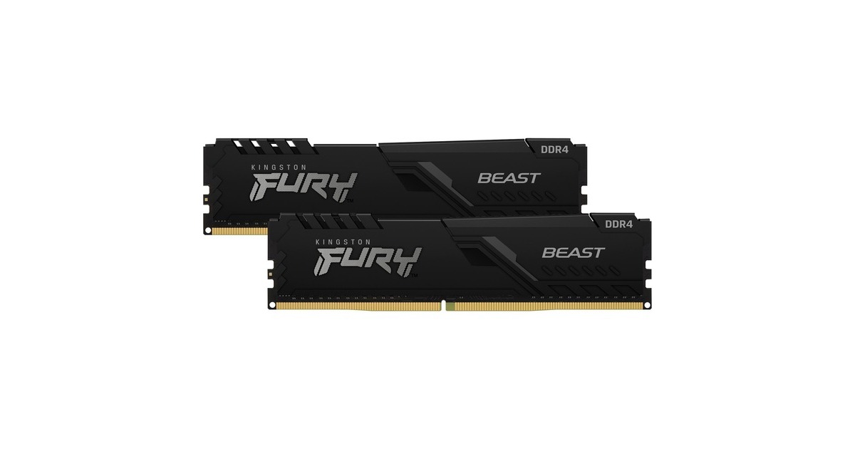 Kingston FURY 16 GB DDR4-3200 Kit werkgeheugen Zwart, KF432C16BBK2/16 ...