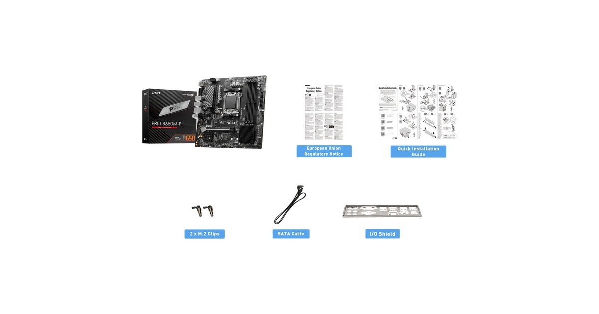 MSI PRO B650M-P socket AM5 moederbord Zwart, RAID, 2.5 Gb-LAN, Sound, µATX
