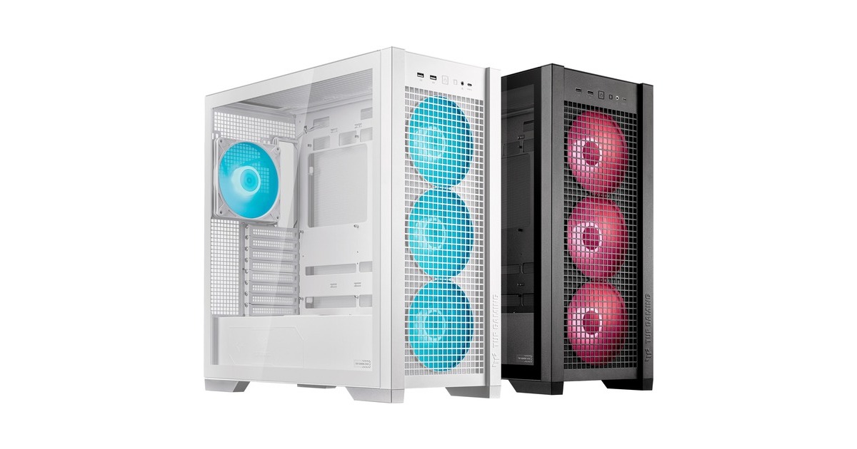 ASUS TUF Gaming GT302 ARGB midi tower behuizing Wit | 2x USB-A | 1x USB ...