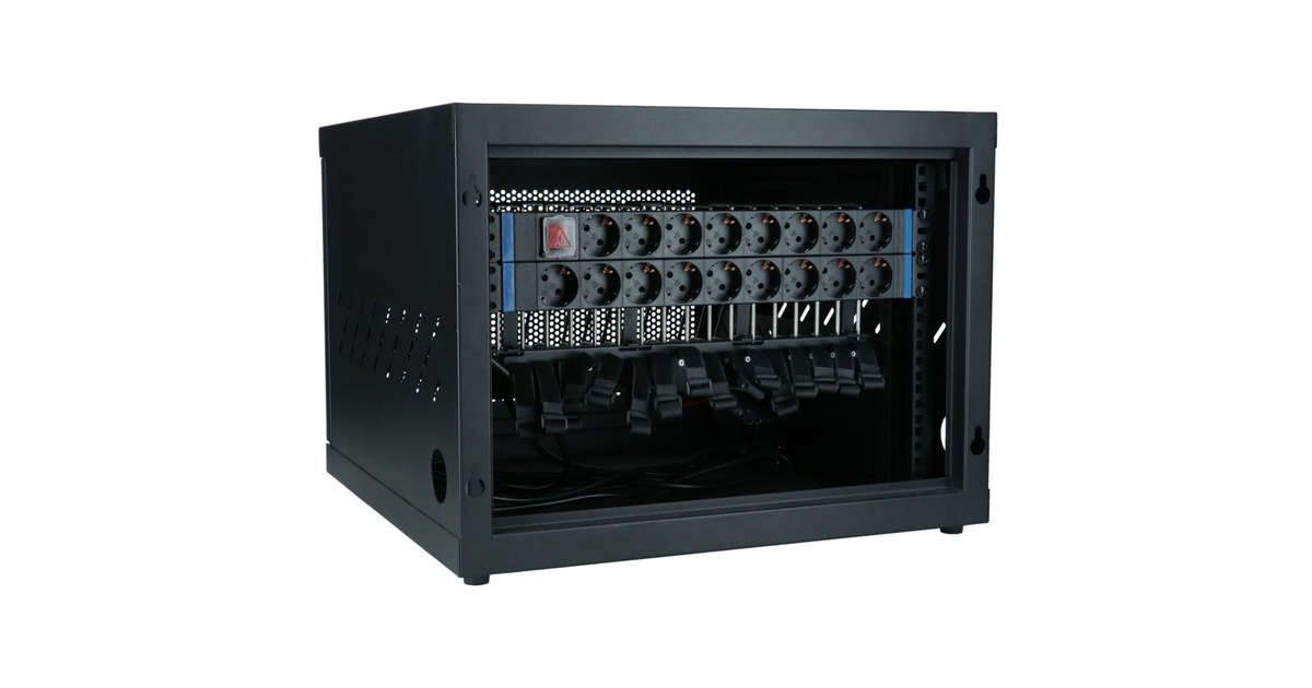 DSI Wandkast voor opladen 16 devices Zwart