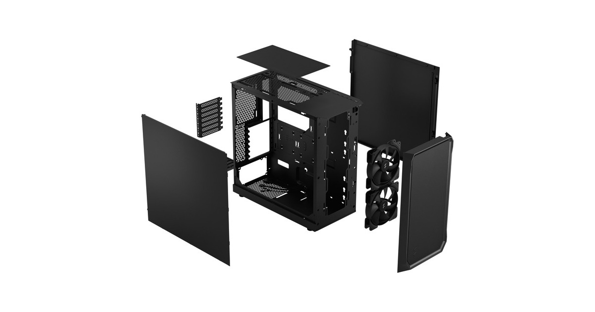Fractal Design Focus 2 Black Solid midi tower behuizing Zwart | 2x USB-A