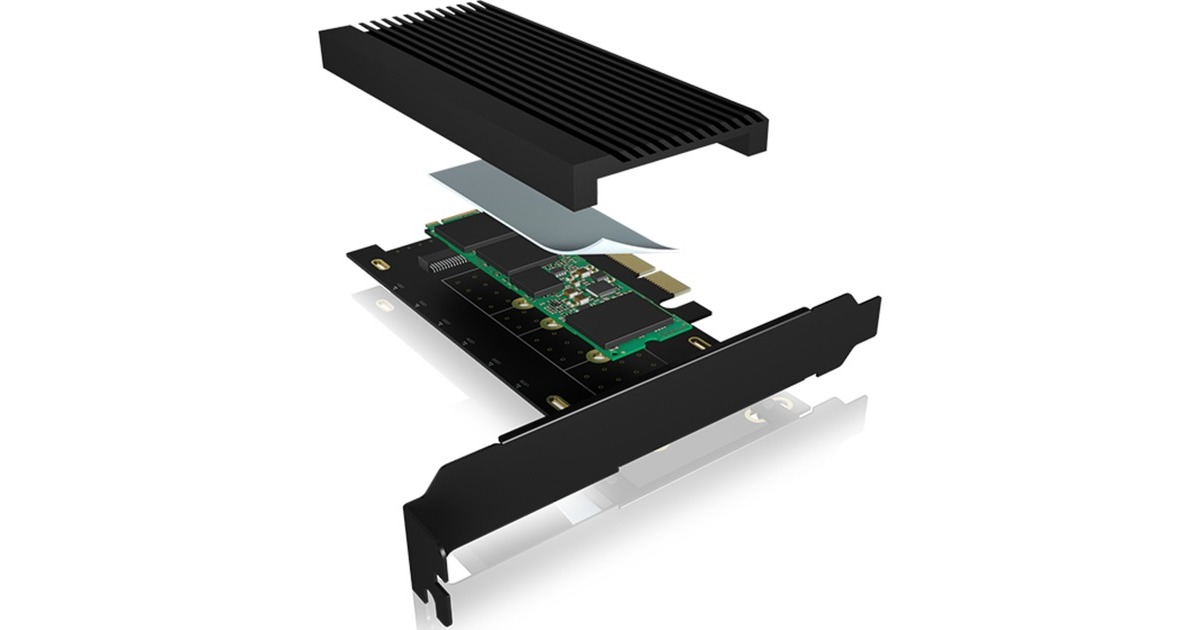 ICY BOX IB-PCI208-HS interface kaart Zwart, Met heatsink