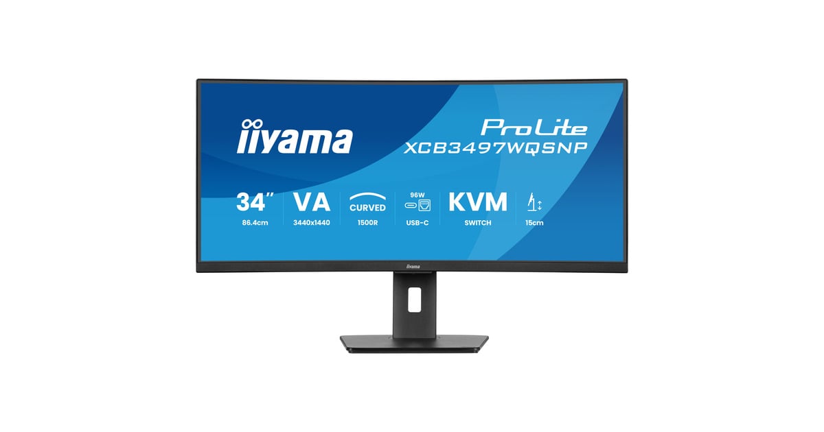 iiyama ProLite XCB3497WQSNP-B1 34" Curved UltraWide monitor Zwart, 2x ...