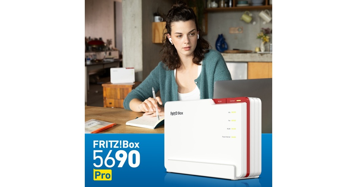 FRITZ! Box 5690 Pro Edition International router Wit/rood, Mesh Wi-Fi