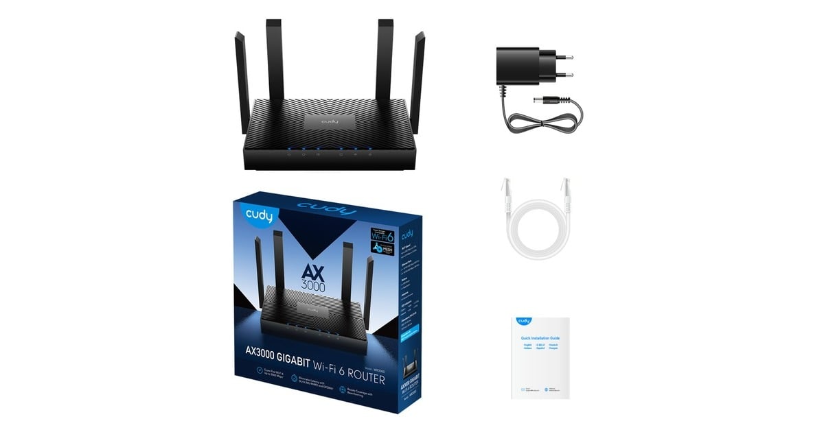 Cudy AX3000 Gigabit Wi-Fi 6 Mesh Router Zwart, Cudy Mesh