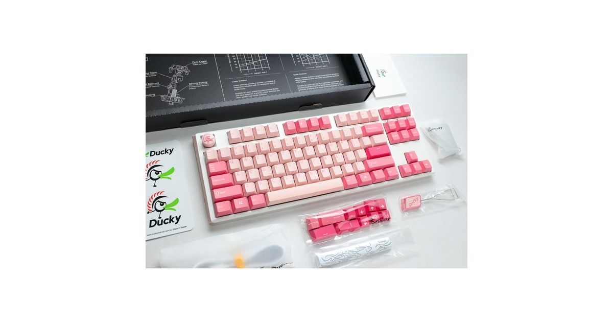 Ducky One 3 Gossamer Pink TKL, toetsenbord Wit/roze, US lay-out, Cherry ...