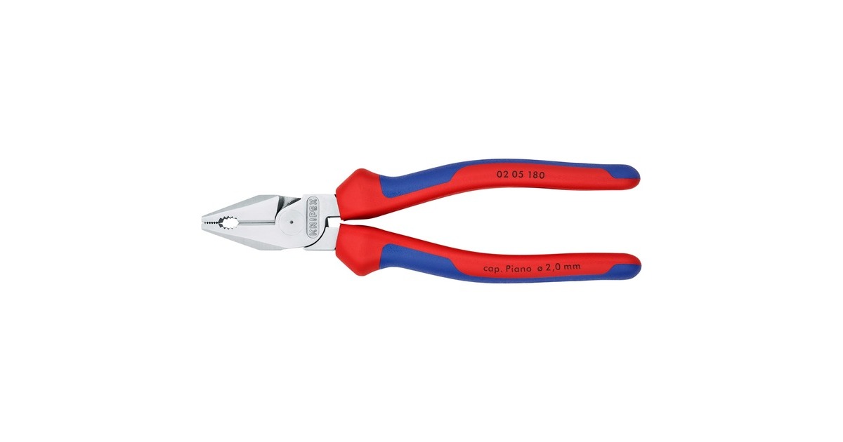 Knipex Kracht-Kombitang 180 mm combinatietang Rood/blauw