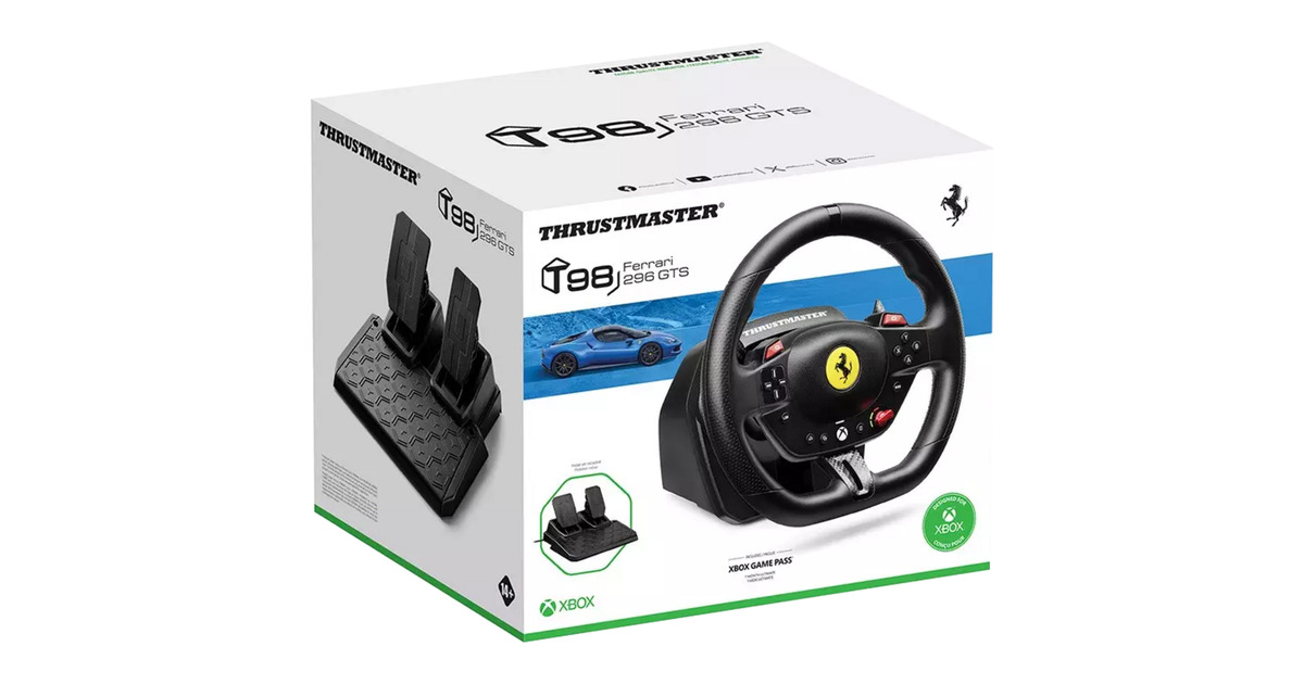 Thrustmaster T98-X Ferrari 296 GTS stuur Zwart, Voor Xbox en pc