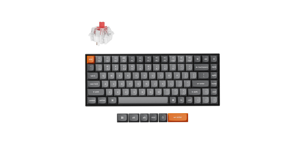 Keychron K2 Max-B1, toetsenbord Zwart, US lay-out, Keychron Super Red, RGB leds, 75%, OSA Double ...