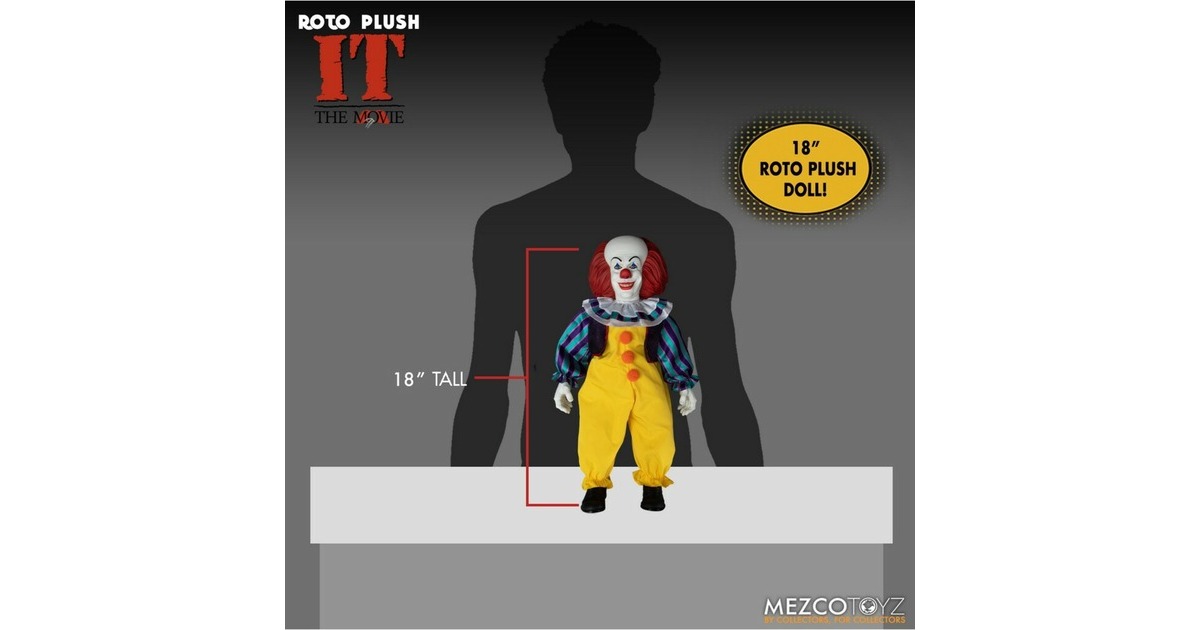 Mezco Toys IT 1990: Pennywise 18 inch Roto Plush pluchenspeelgoed