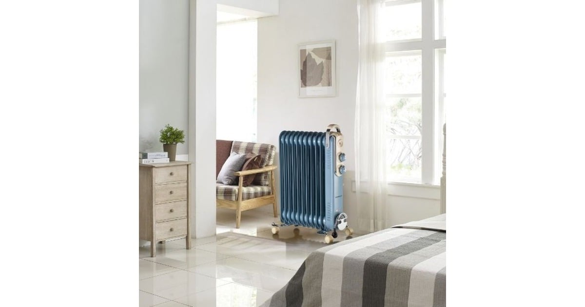 Ariete Vintage blauwe olieradiator 11-elementen Blauw, 2500 Watt, 3 standen