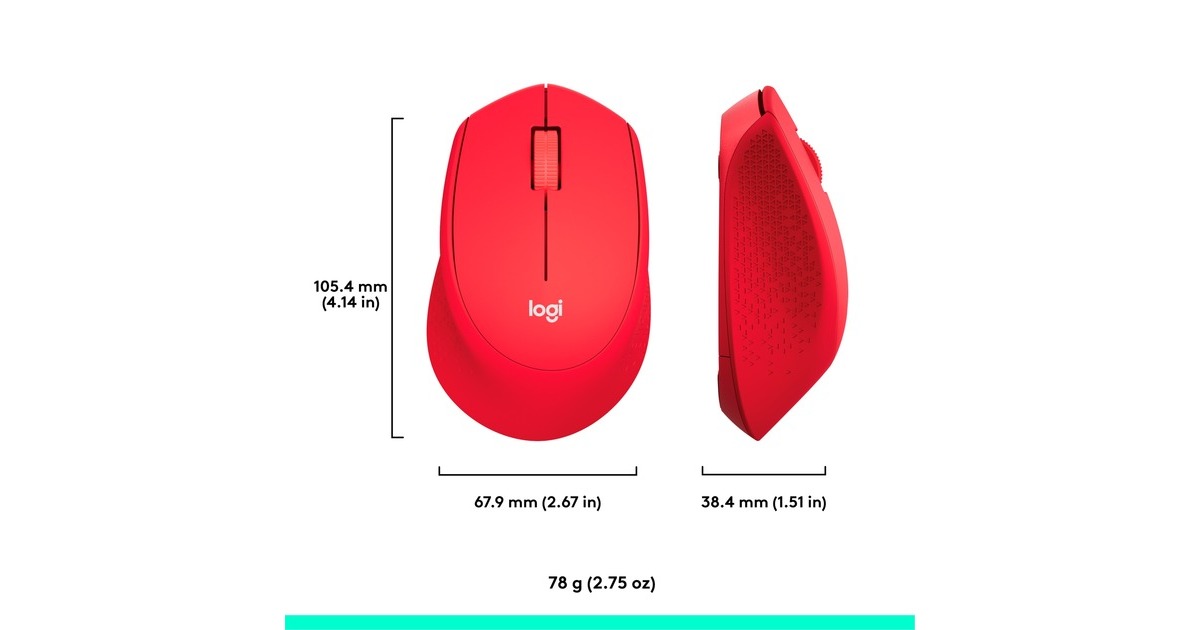 Logitech M330 SILENT PLUS muis Rood, 1000 dpi