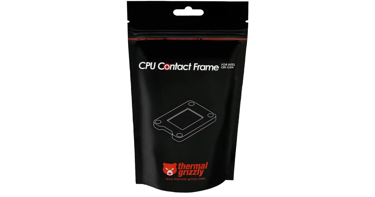 Thermal Grizzly CPU Contact Frame houder Zwart, Intel 13th & 14th Gen CPU's