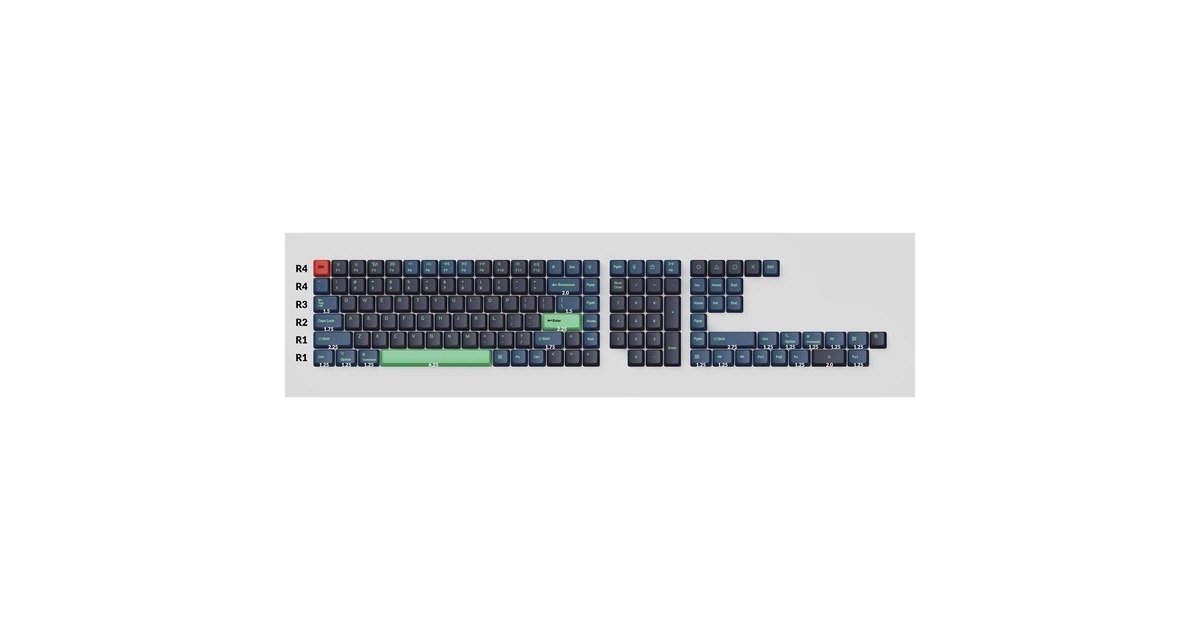 Keychron OEM Dye-Sub PBT Full Keycap-Set - Hacker keycaps Donkerblauw ...