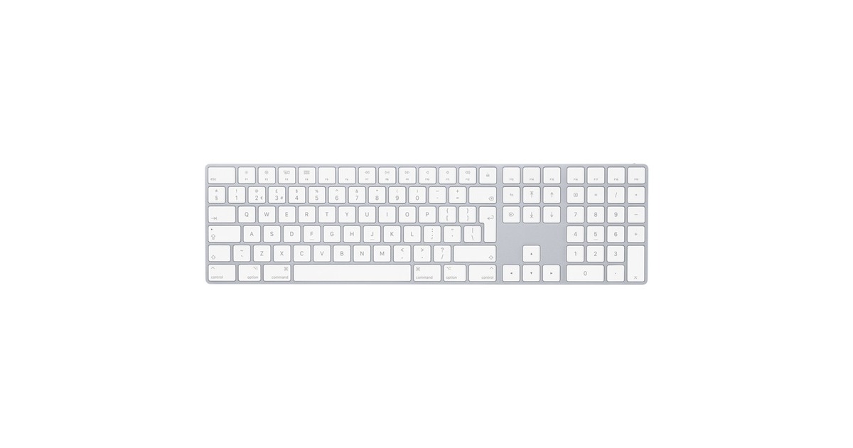Apple Magic Keyboard met numeriek toetsenblok, toetsenbord Zilver/wit ...