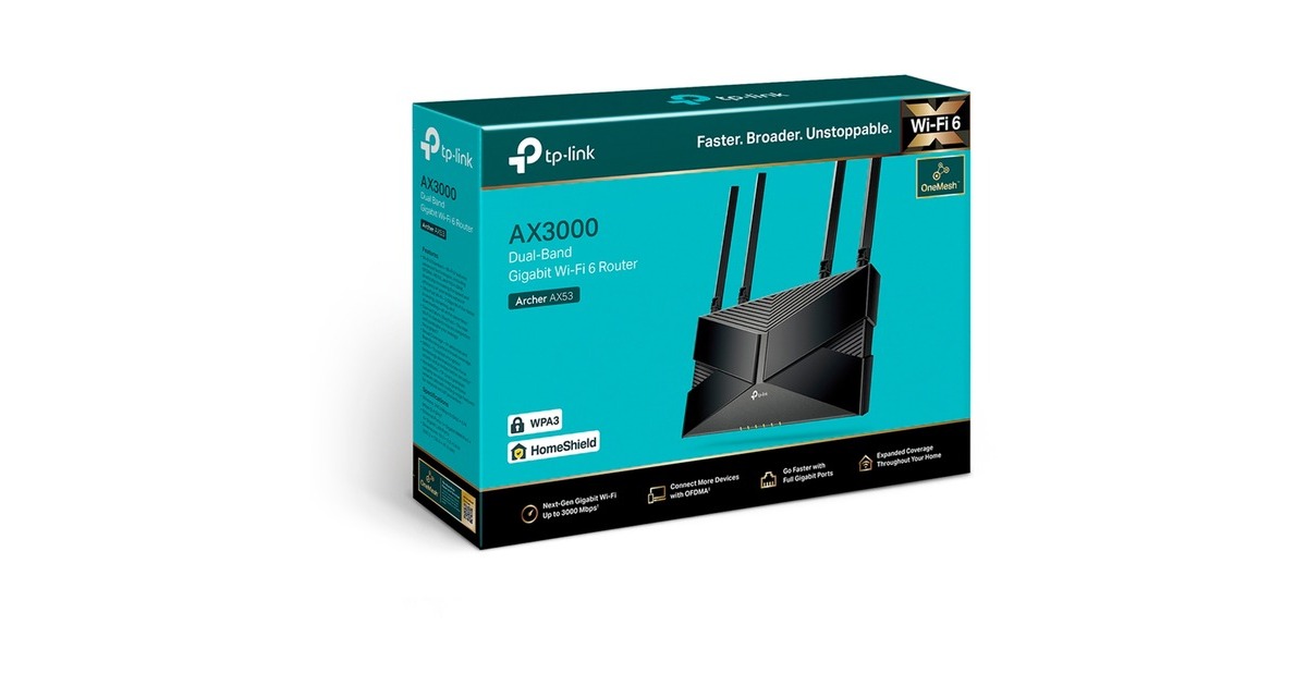 TP-Link Archer AX53 AX3000 dual-band gigabit wifi 6 router