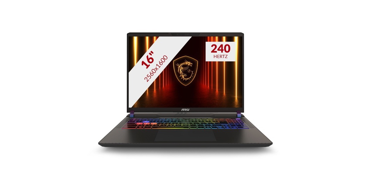 MSI Vector 16 HX AI A2XWHG-203NL 16" Copilot+ gaming laptop Grijs ...