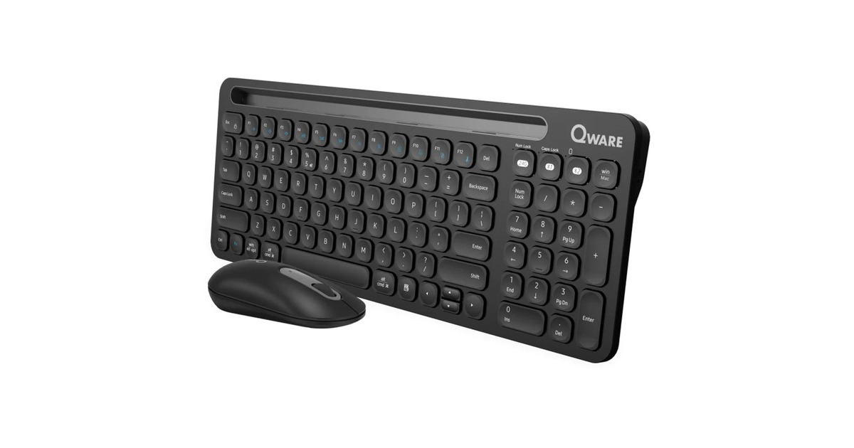 Qware Florence Draadloze Combo, desktopset Zwart, EU lay-out (QWERTY), Scissor switches, 1200 ...