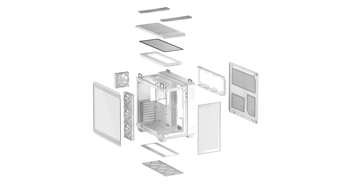 ASUS TUF Gaming GT502 Horizon ARGB midi tower behuizing Wit | 3x USB-A ...
