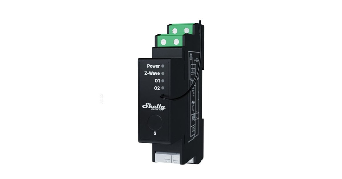 Shelly Wave Pro Shutter schakelaar Zwart, Z-Wave S800