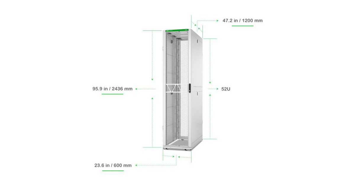APC NetShelter SX AR3308W2, Gen 2, 52U server rack Wit/groen, 2436H x ...